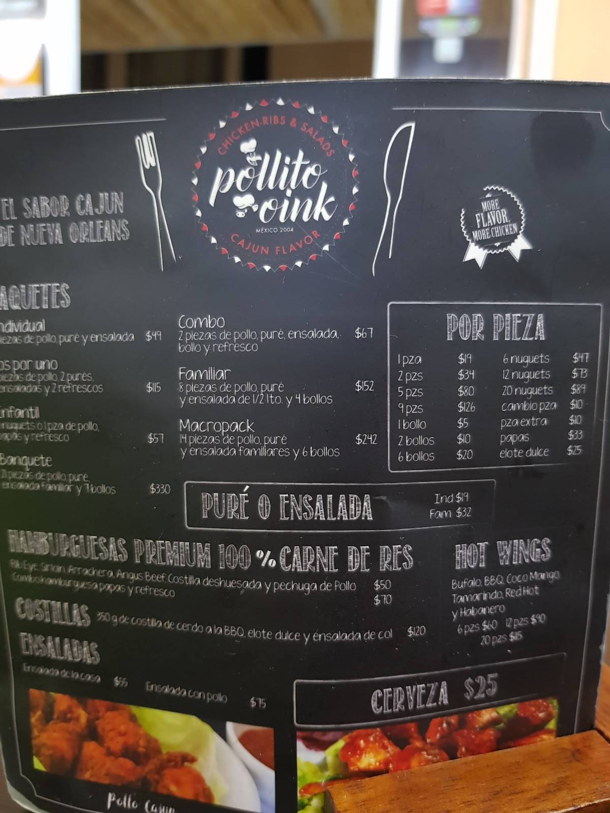Carta de barbacoa El Pollito Oink, Ciudad López Mateos