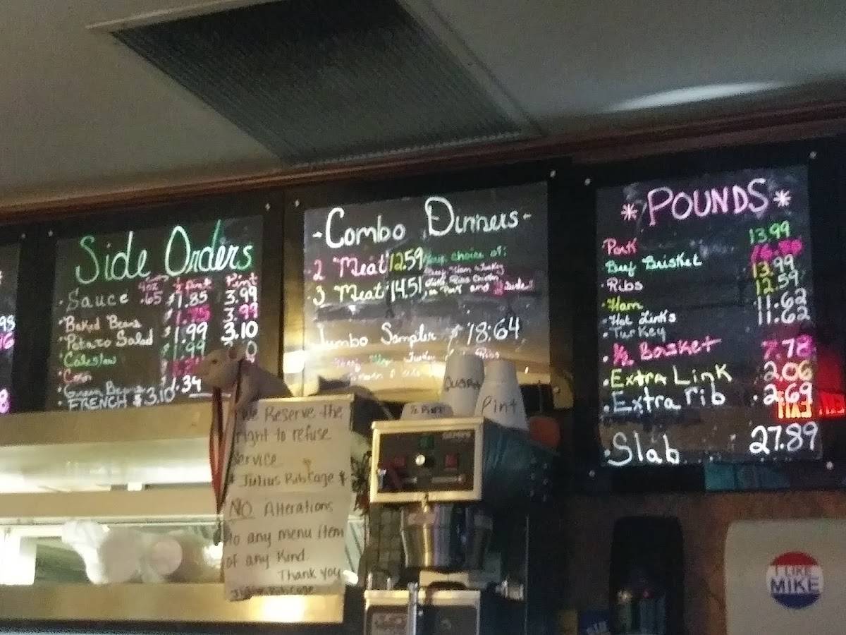 Menu at Julius Rib Cage BBQ, Wichita, S Seneca St