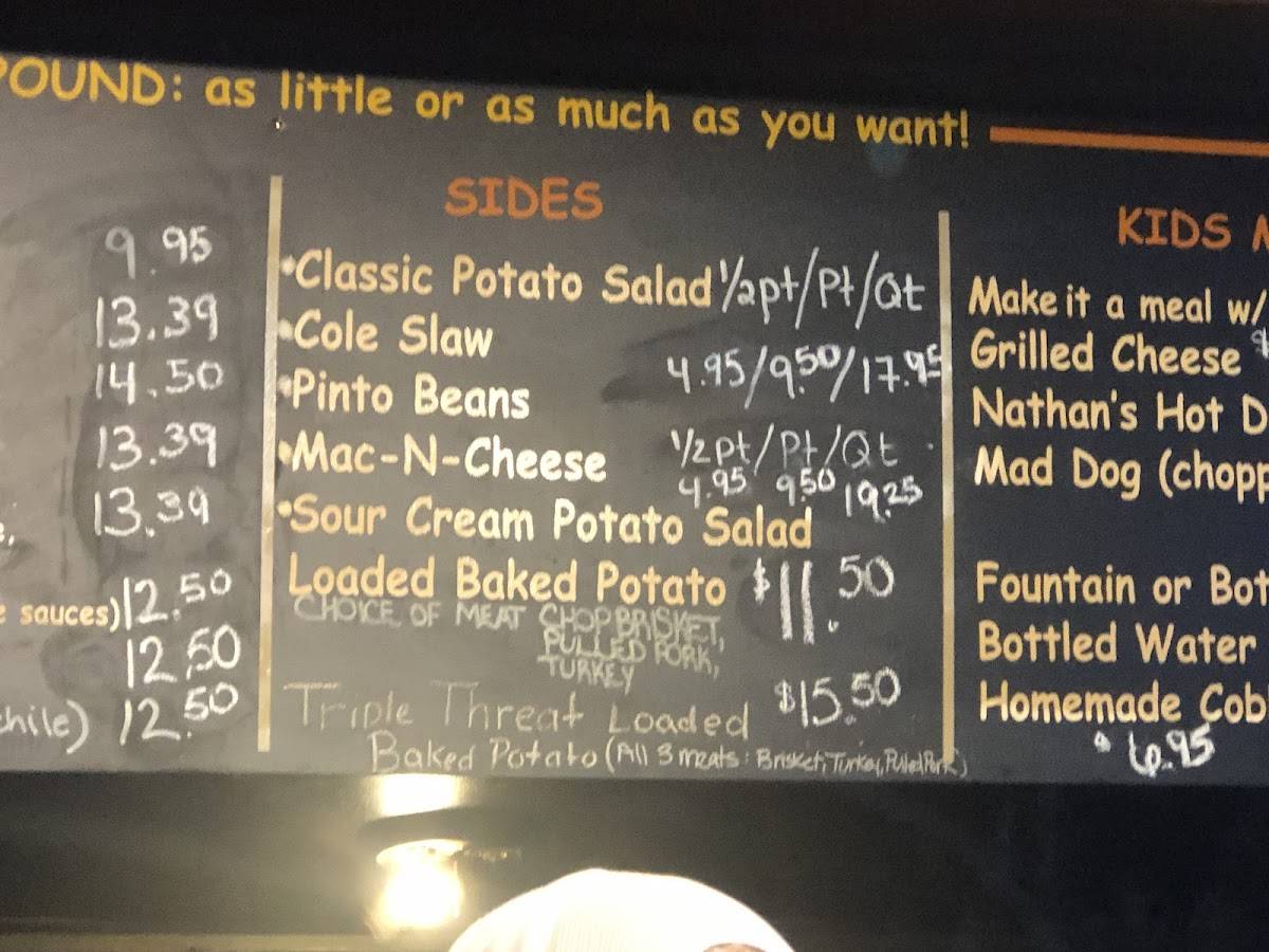 Menu at Mad Jack's Mountaintop Barbecue, Cloudcroft