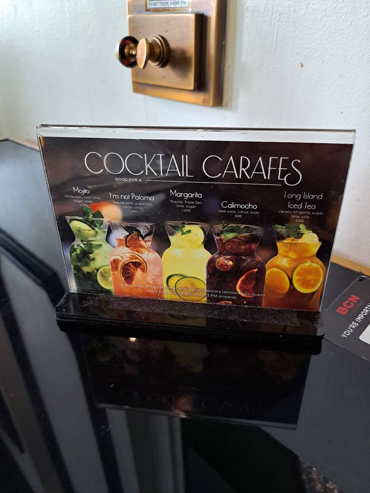 Menu at BCN by Las Flores BGC restaurant, Taguig