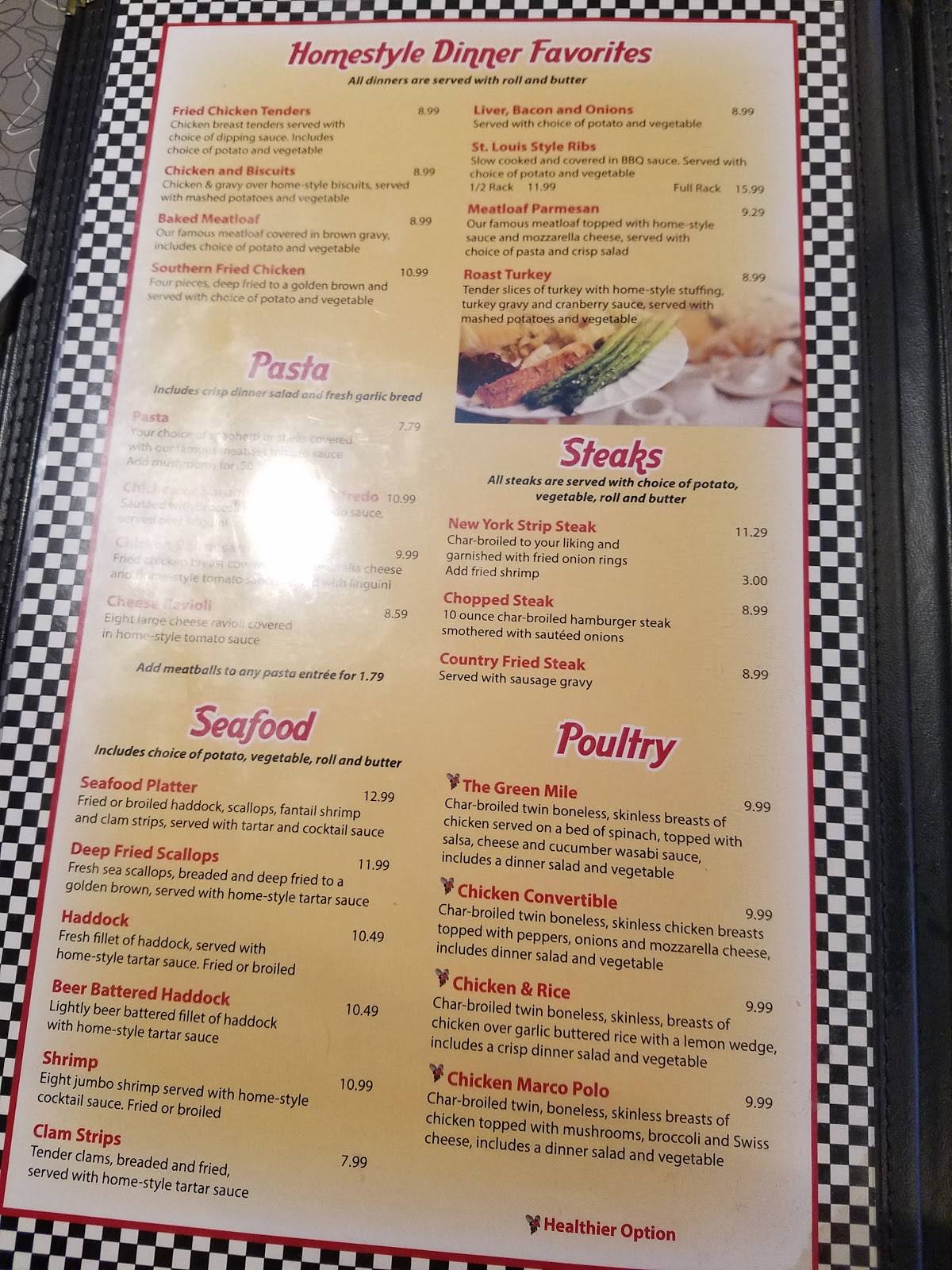 Menu at B'Ville Diner restaurant, Baldwinsville