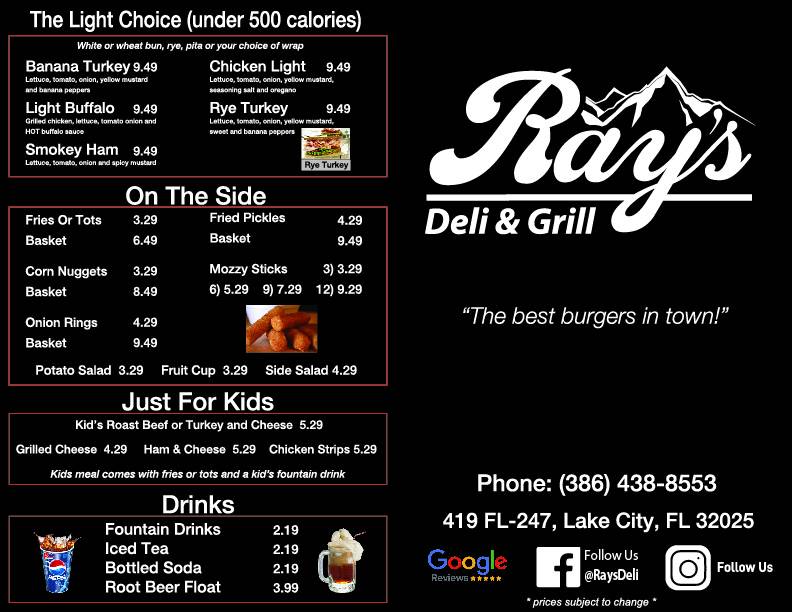 Menu at BW Blacksmith Deli and Grill cafe, Lake City