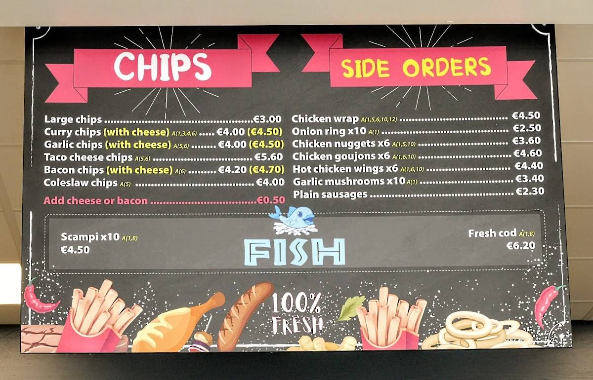 Menu at Nina's restaurant, Ballinamore
