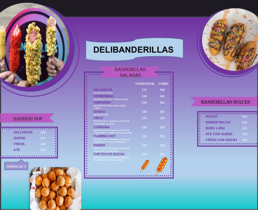 Menu at Banderillas Deli Neza restaurant, Ciudad Nezahualcóyotl