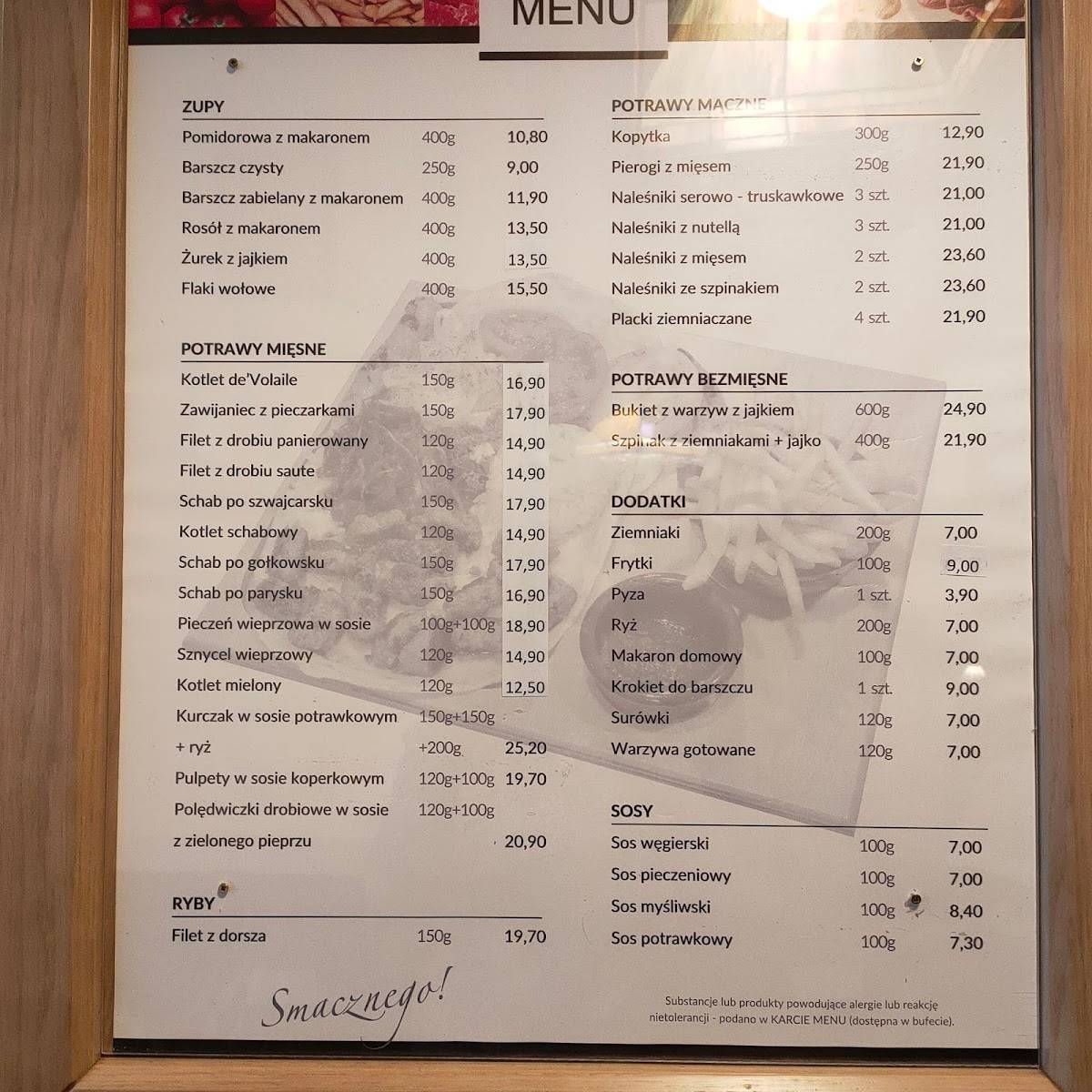 Menu at Bar 14, Swarzędz