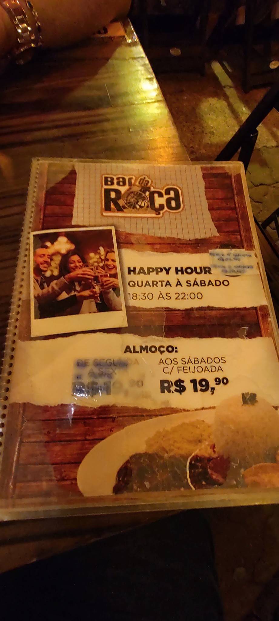 Menu em Bar da Roça, Campinas