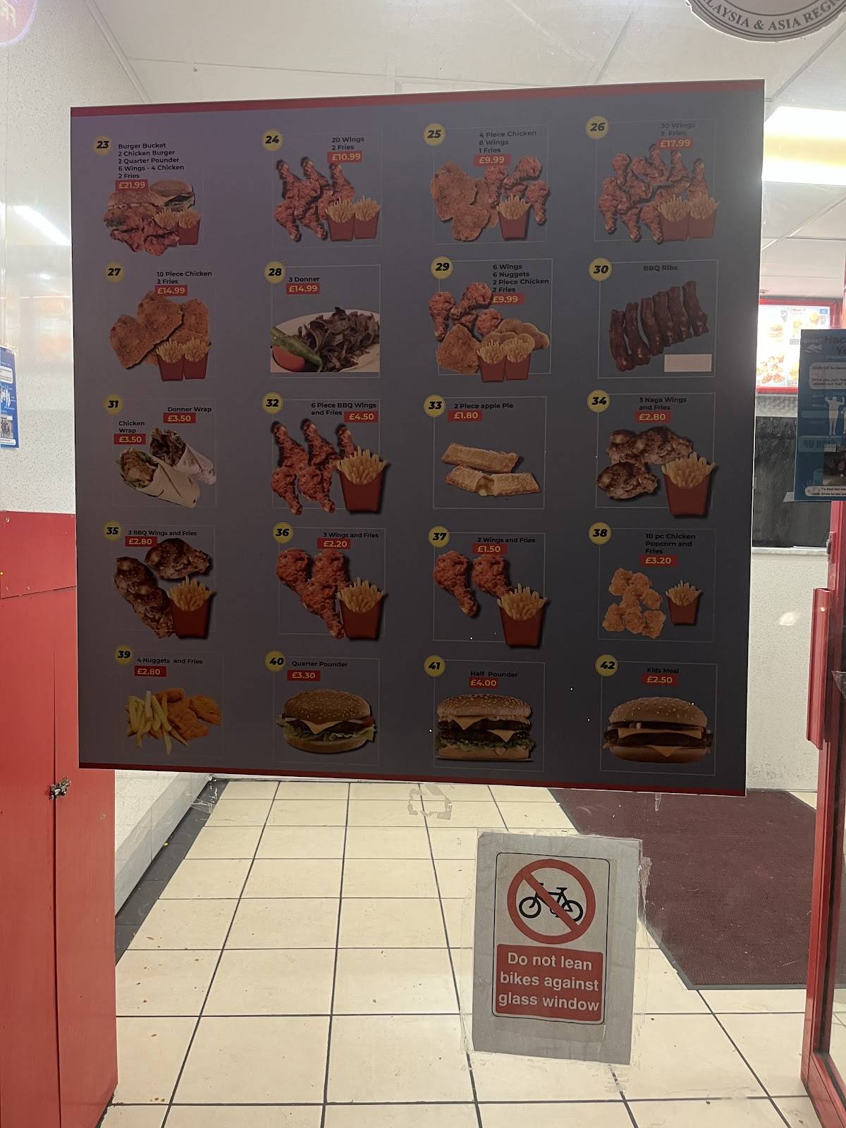 Menu at Baraka fried Chicken, London