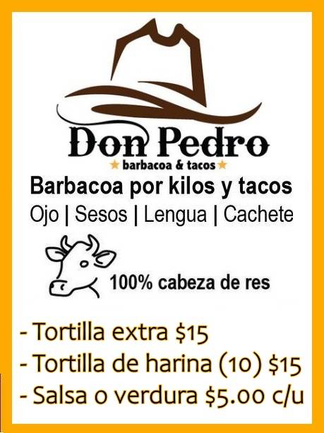 Menu at Barbacoa Don Pedro (Guadalupe), Guadalupe