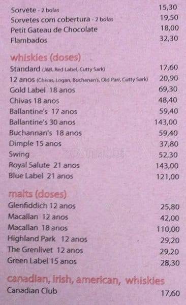 Menu em Barbacoa Itaim, São Paulo, Doutor Renato Paes de Barros