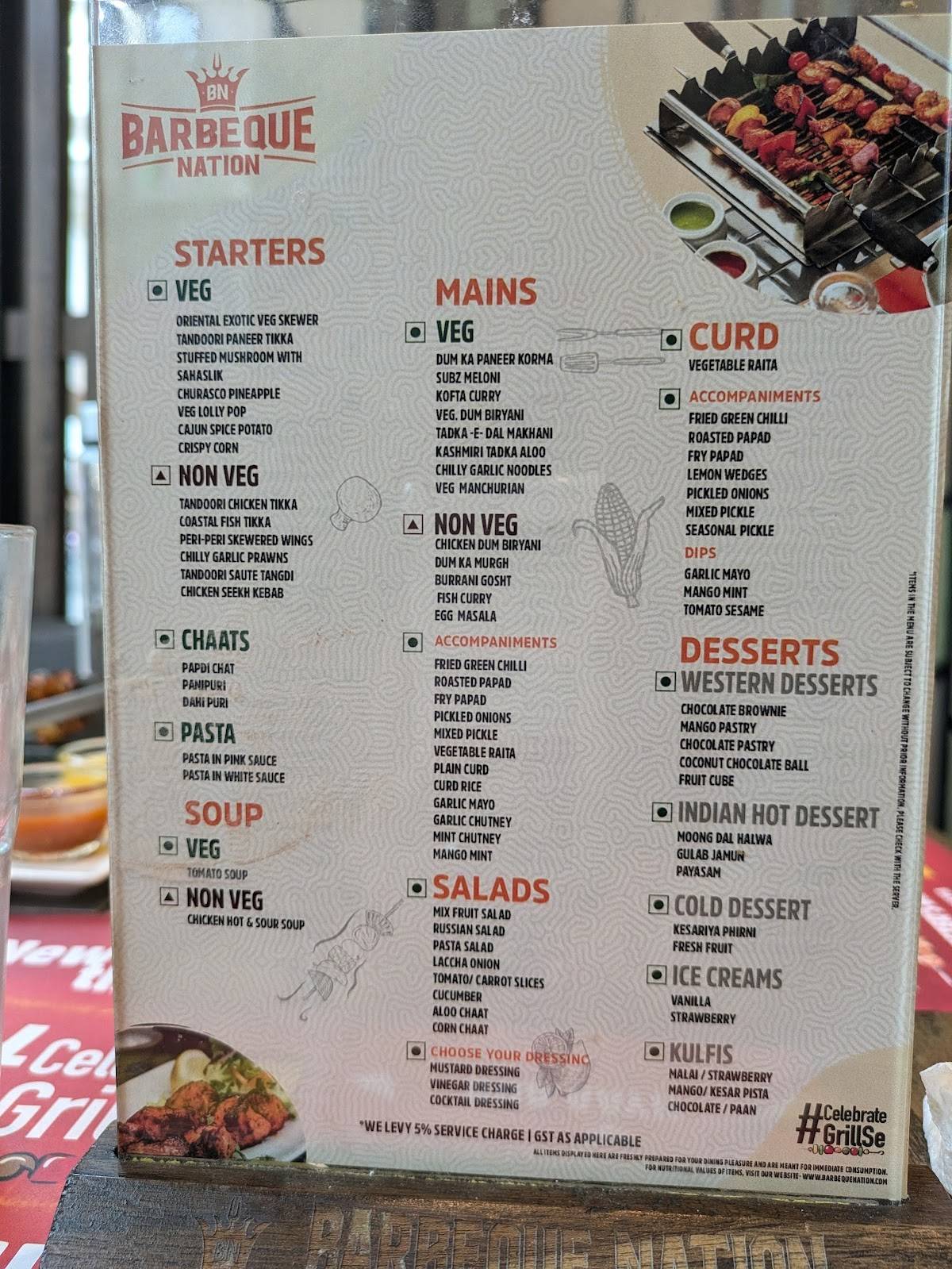Menu at Barbeque Nation - Lulu Mall, Thiruvananthapuram, Thiruvananthapuram