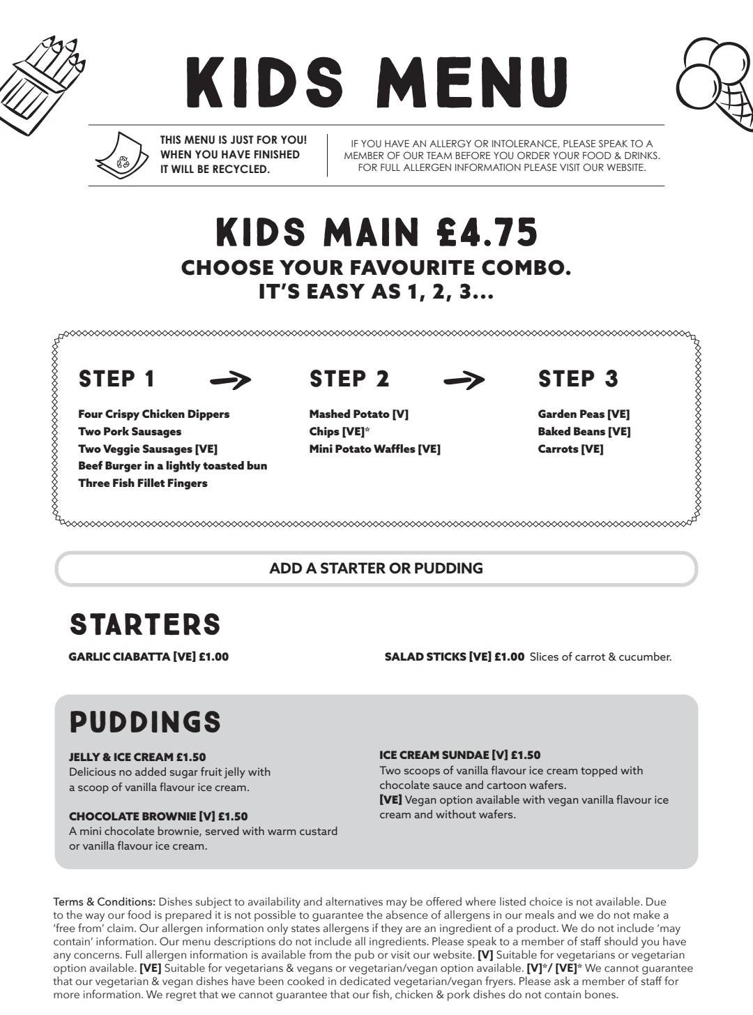 Menu at Barn Owl, Quedgeley
