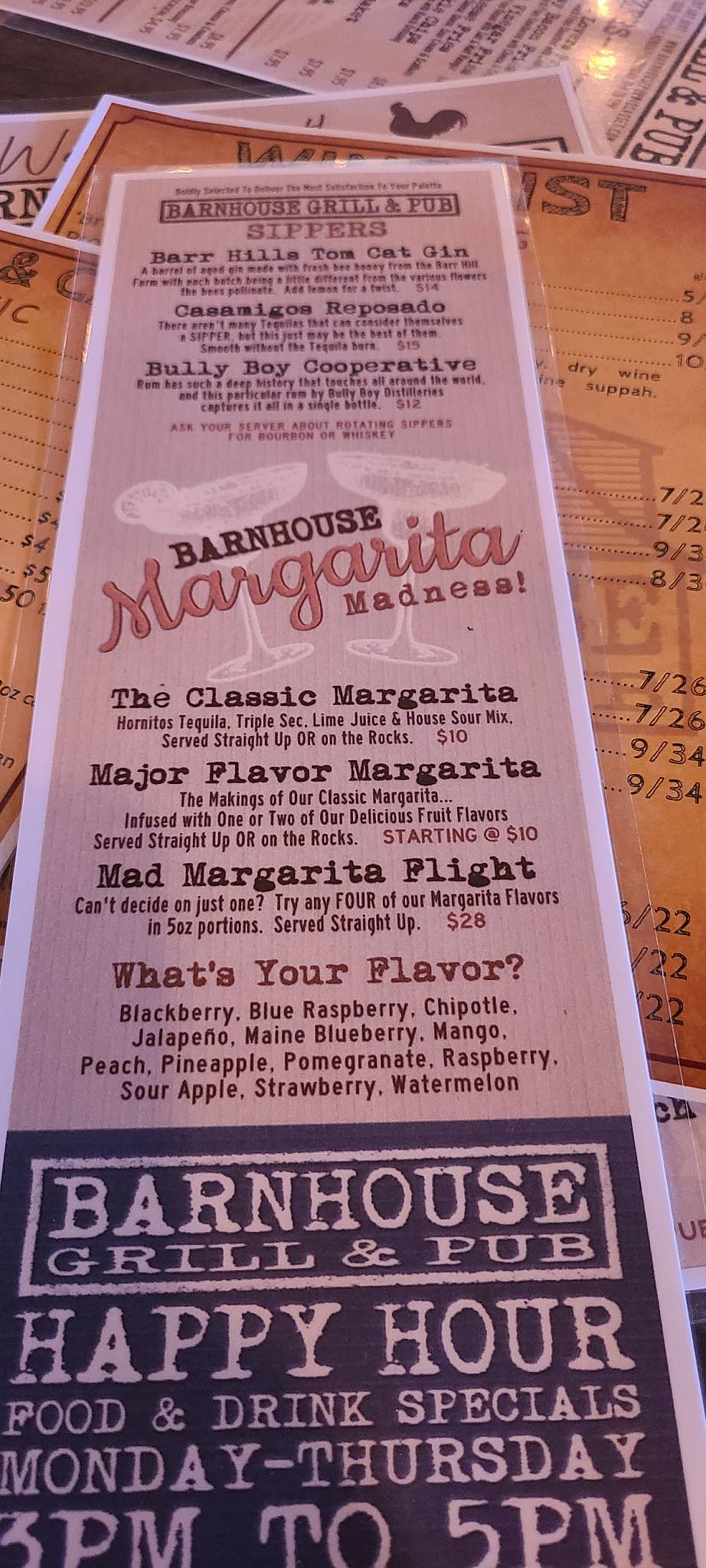 Menu at Barnhouse Grill & Pub Wiscasset, Wiscasset
