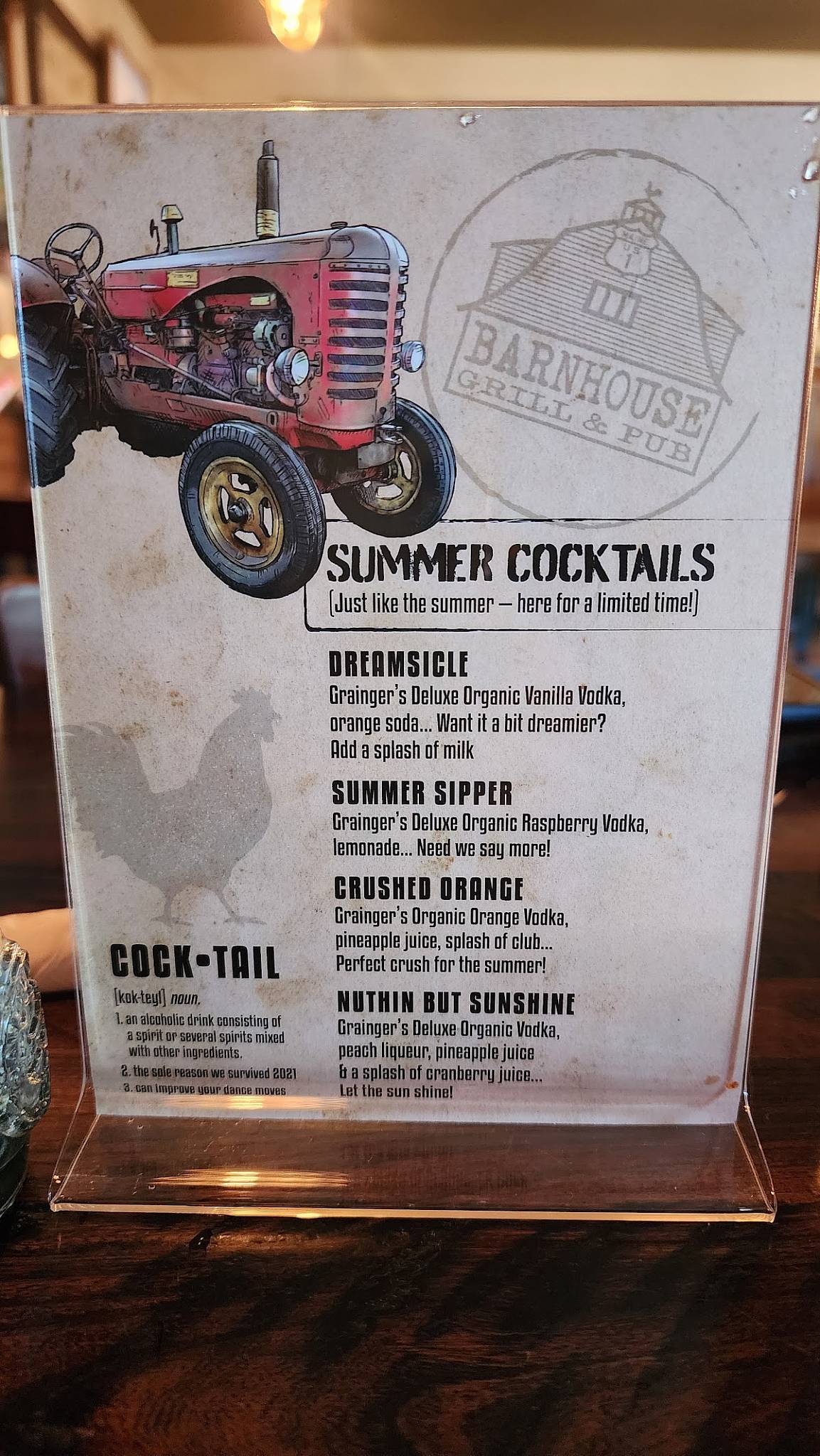 Menu at Barnhouse Grill & Pub Wiscasset, Wiscasset