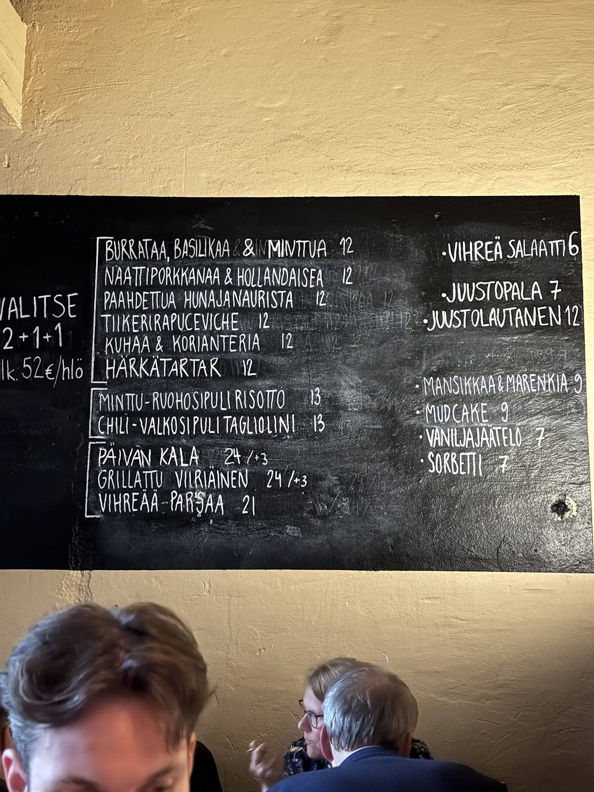 Menu at Baskeri & Basso restaurant, Helsinki