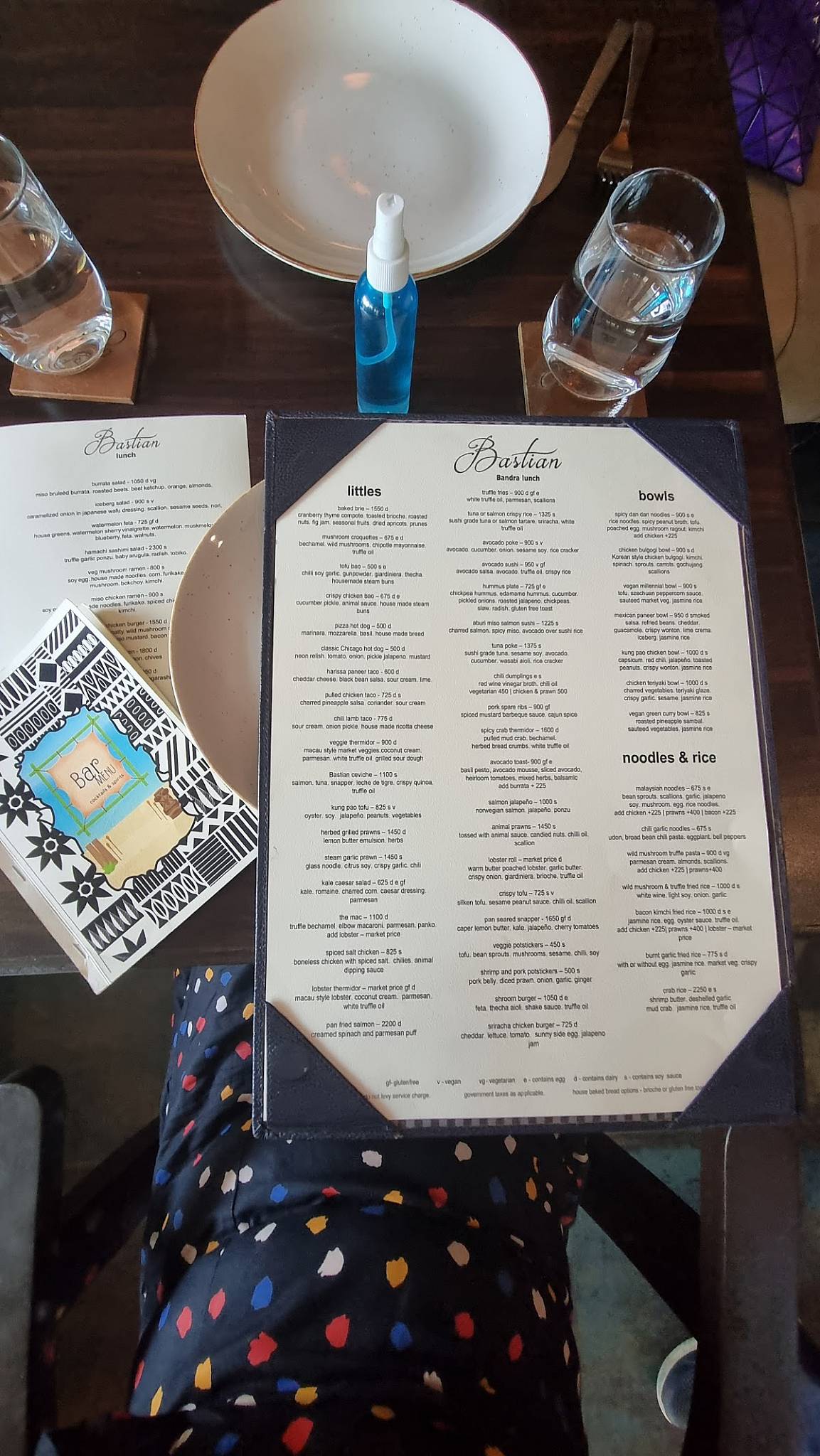 Menu at Bastian, Bandra, Mumbai, Kamal Building