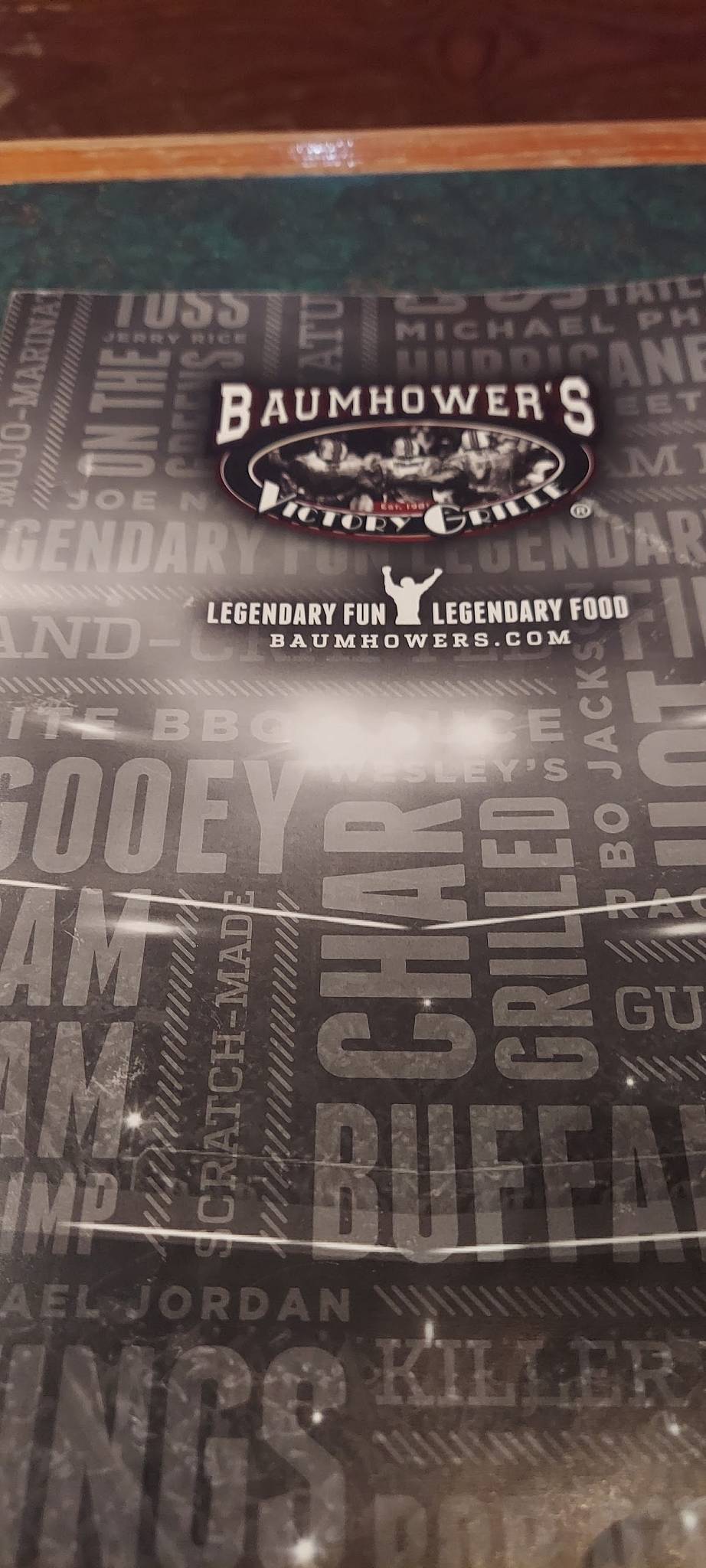 Menu at Baumhower's Victory Grille pub & bar, Montgomery