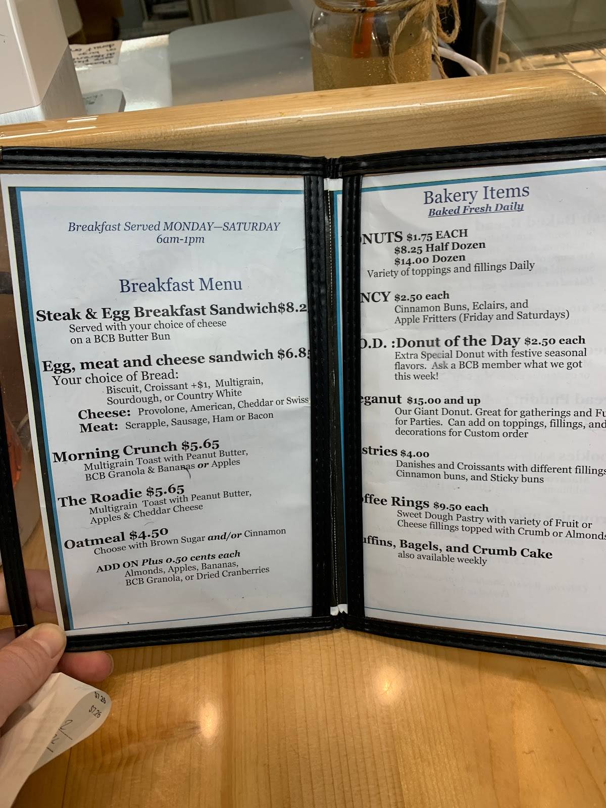 Menu at Bay Country Bakery, Cambridge, Ocean Gateway