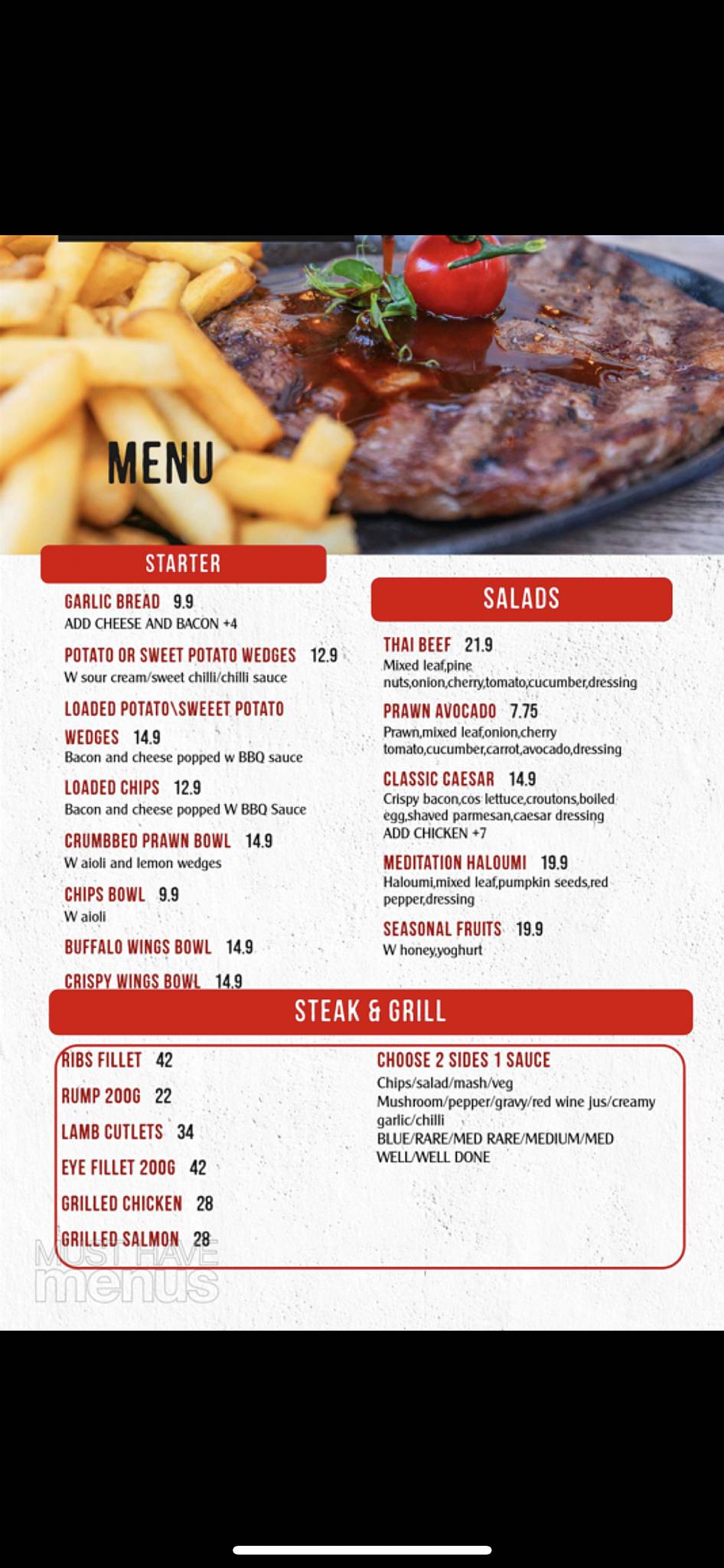 Menu at Seafront Fish & Chips pub & bar, Pialba