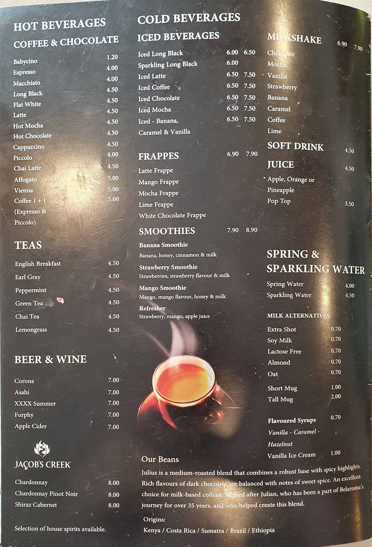 Menu at @Beans Cafe Cannon Hill, Cannon Hill
