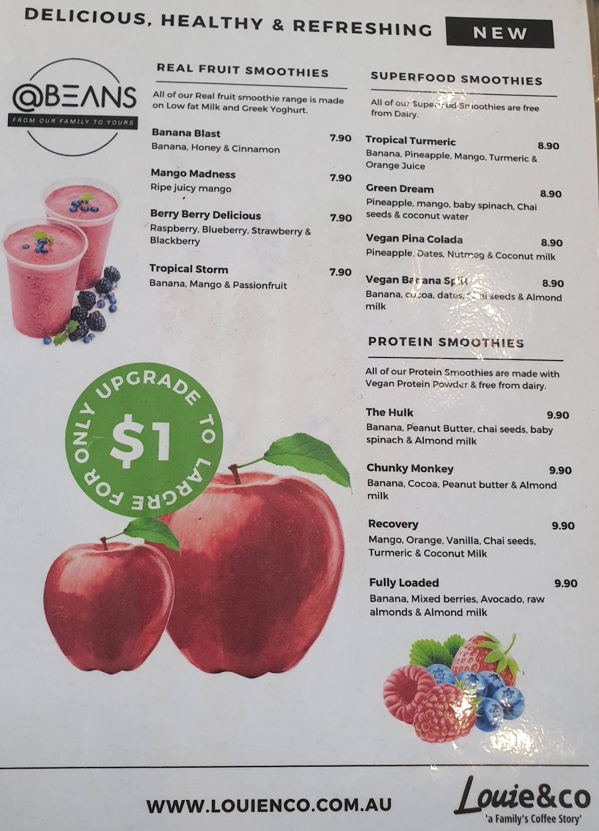 Menu at @Beans Cafe Cannon Hill, Cannon Hill