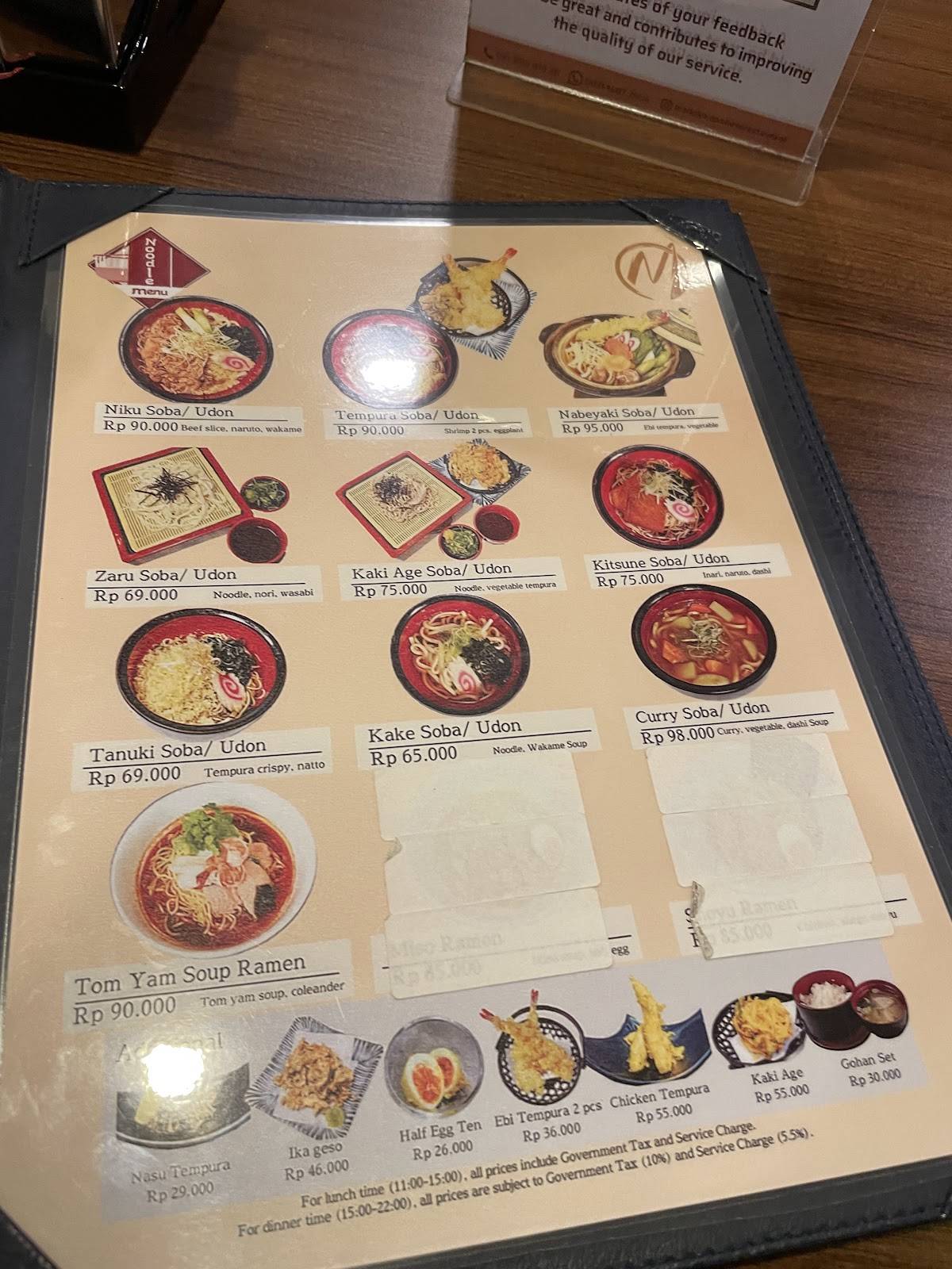 Menu at MADOKA JAPANESE RESTAURANT, Bekasi Regency