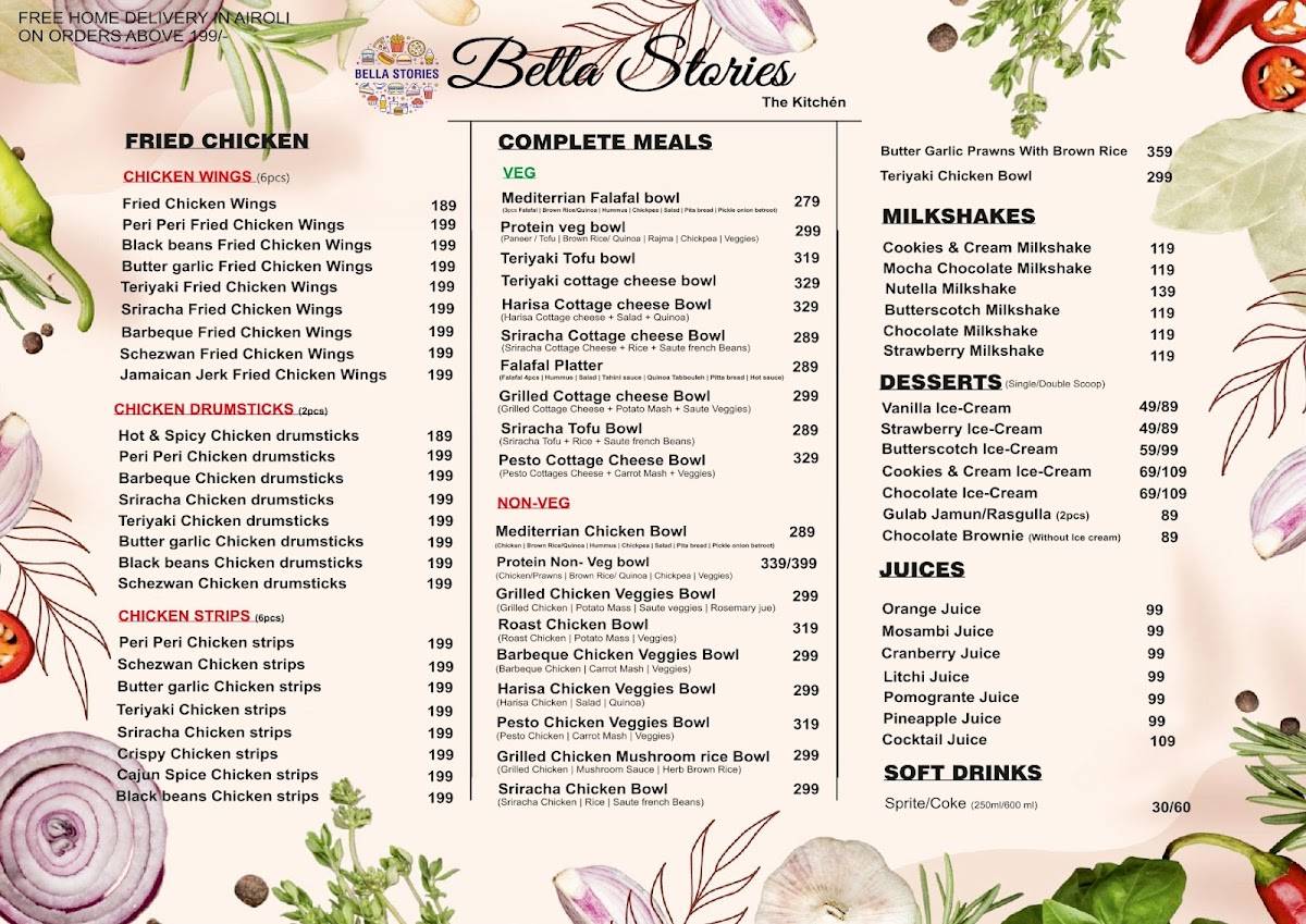 Menu at Bella Stories - The Kitchen, Navi Mumbai