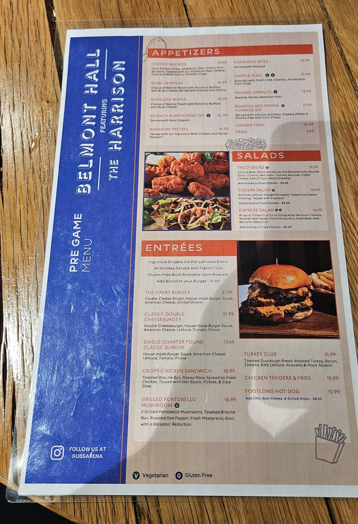 Menu at Belmont Hall pub & bar, Elmont