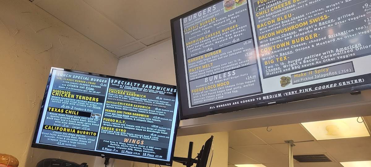 Menu at Fuego Burger restaurant, Fort Worth, Benbrook Blvd #108