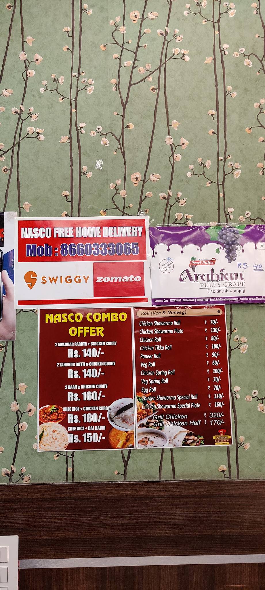 Menu at Nasco restaurant, Bengaluru