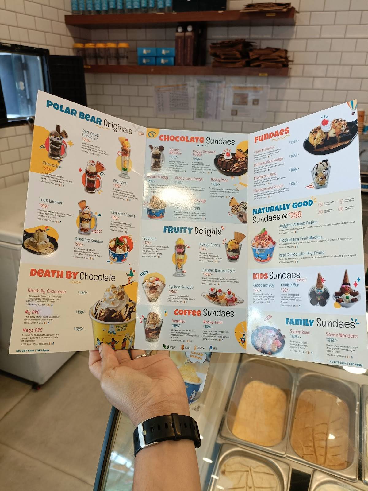 Menu at Polar Bear Ice Cream Sundaes - Kanakapura Road, Bengaluru