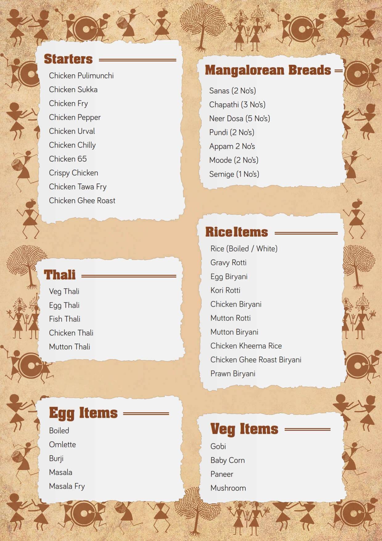 Menu at Vanas Mangalorean Restaurant, Bengaluru, 2JCM+8MQ