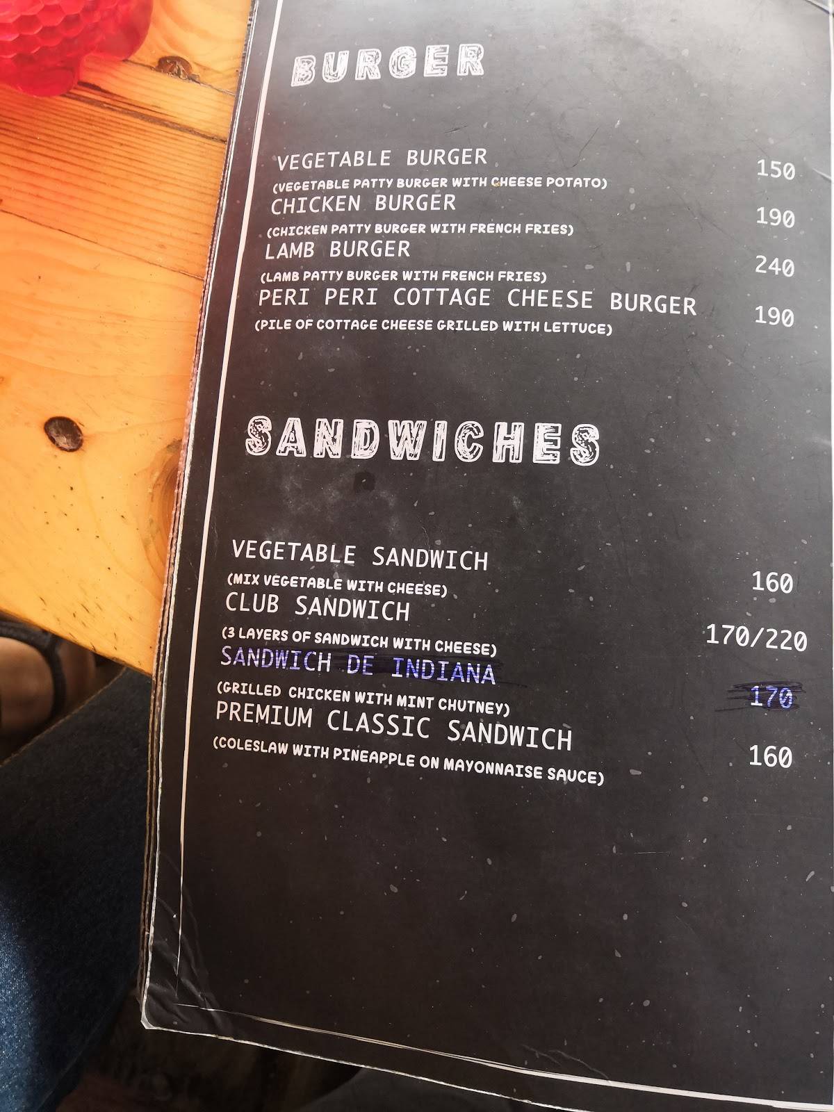Menu at Vape town, Bengaluru