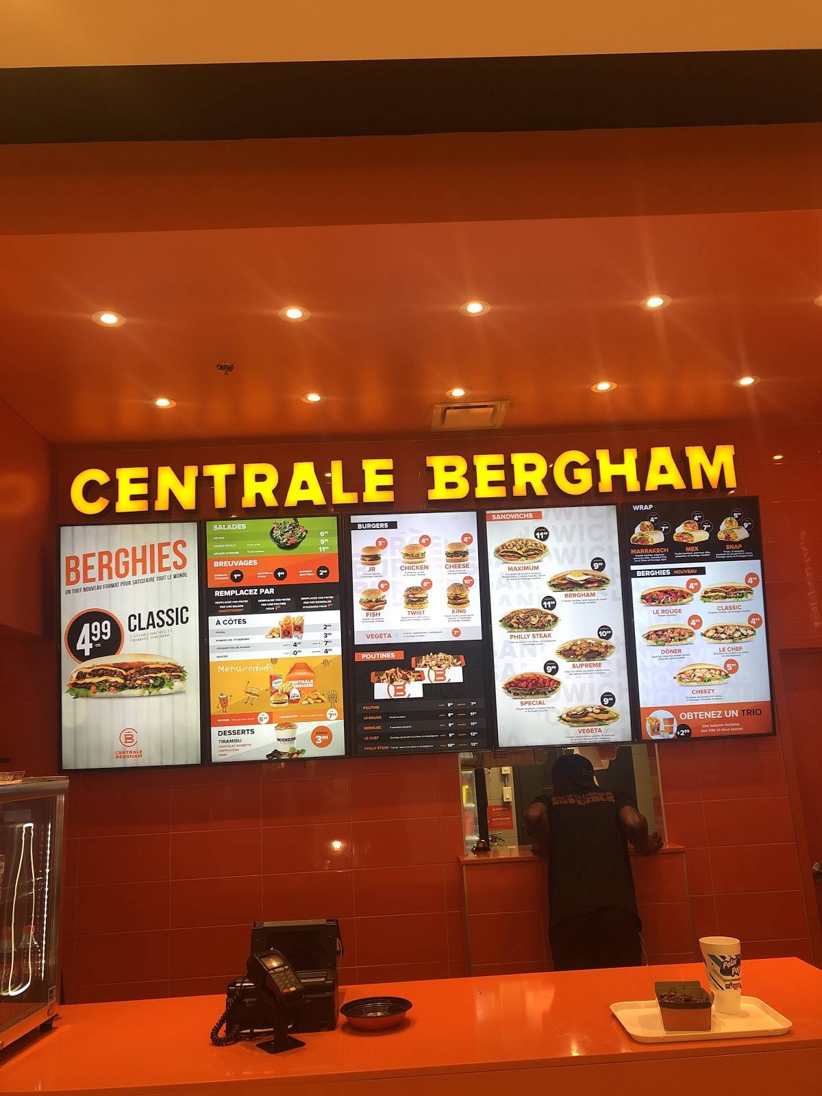 Menu au Bergham - Ste Foy fast food, Québec, Ch Ste-Foy