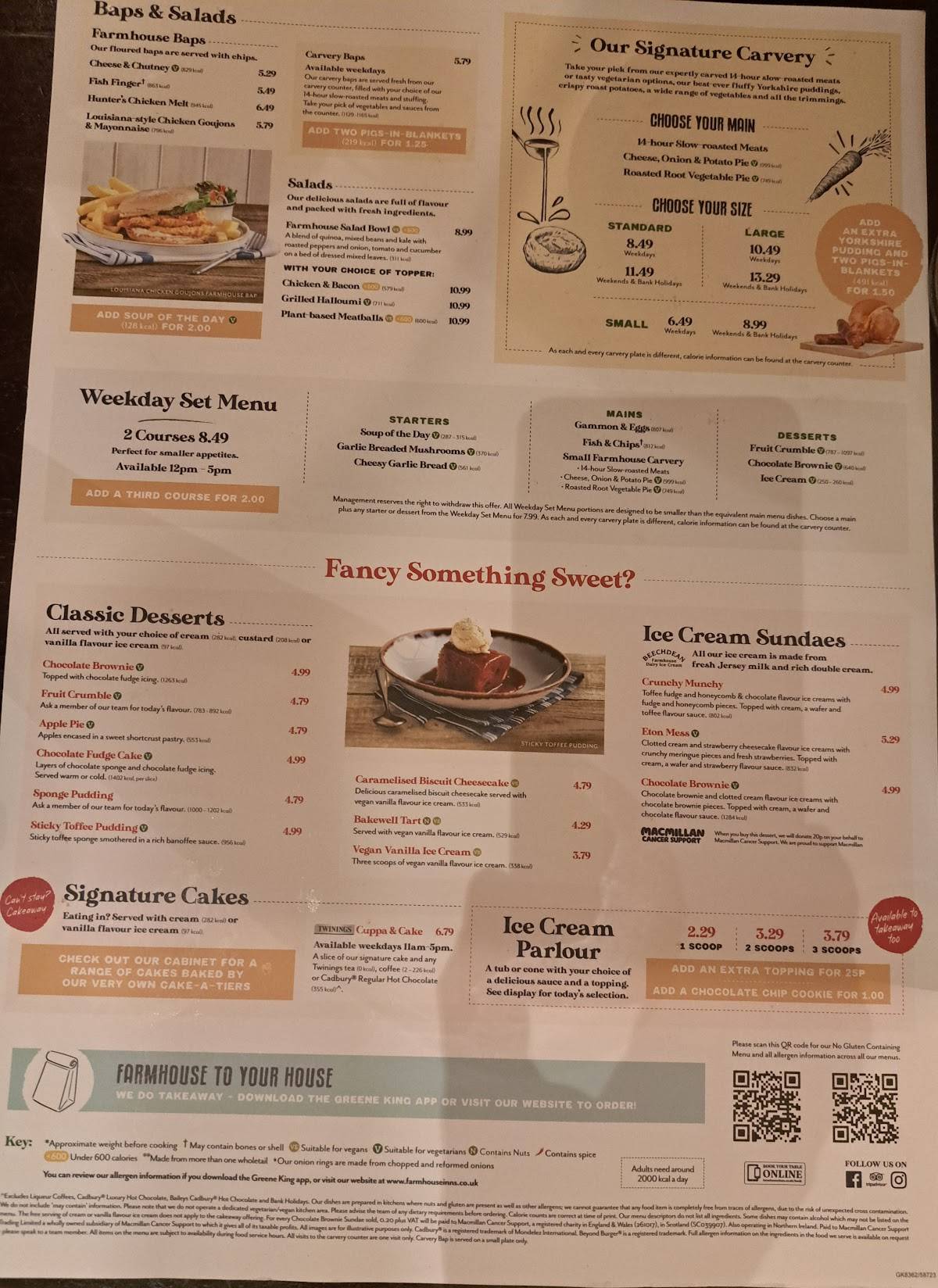 Menu at Berry Brook Farm - Dining & Carvery pub & bar, Wolverhampton
