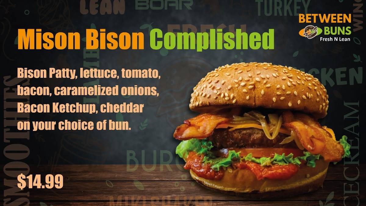 Menu at Between The Buns restaurant, Hudson Bay