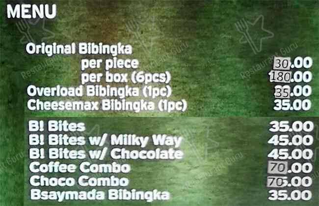 Menu at Bibingkinitan, Cainta, Rublou Market Place