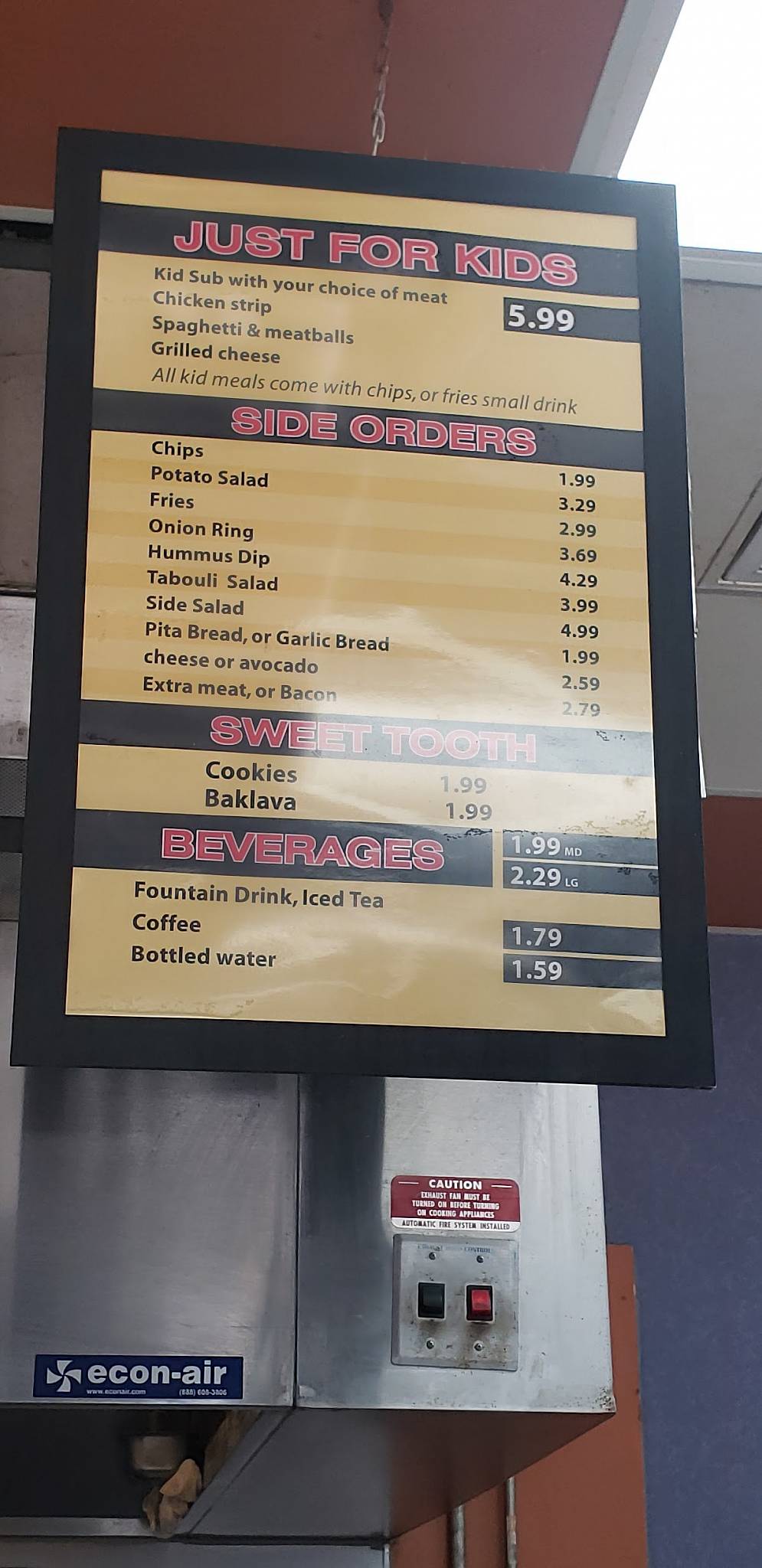 Menu at Bill & Ruth's Subs and Burgers Pryor restaurant, Pryor
