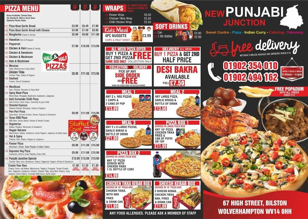 Menu at NEW PUNJABI JUNCTION (INDIAN CURRY & PIZZAS) BILSTON restaurant ...