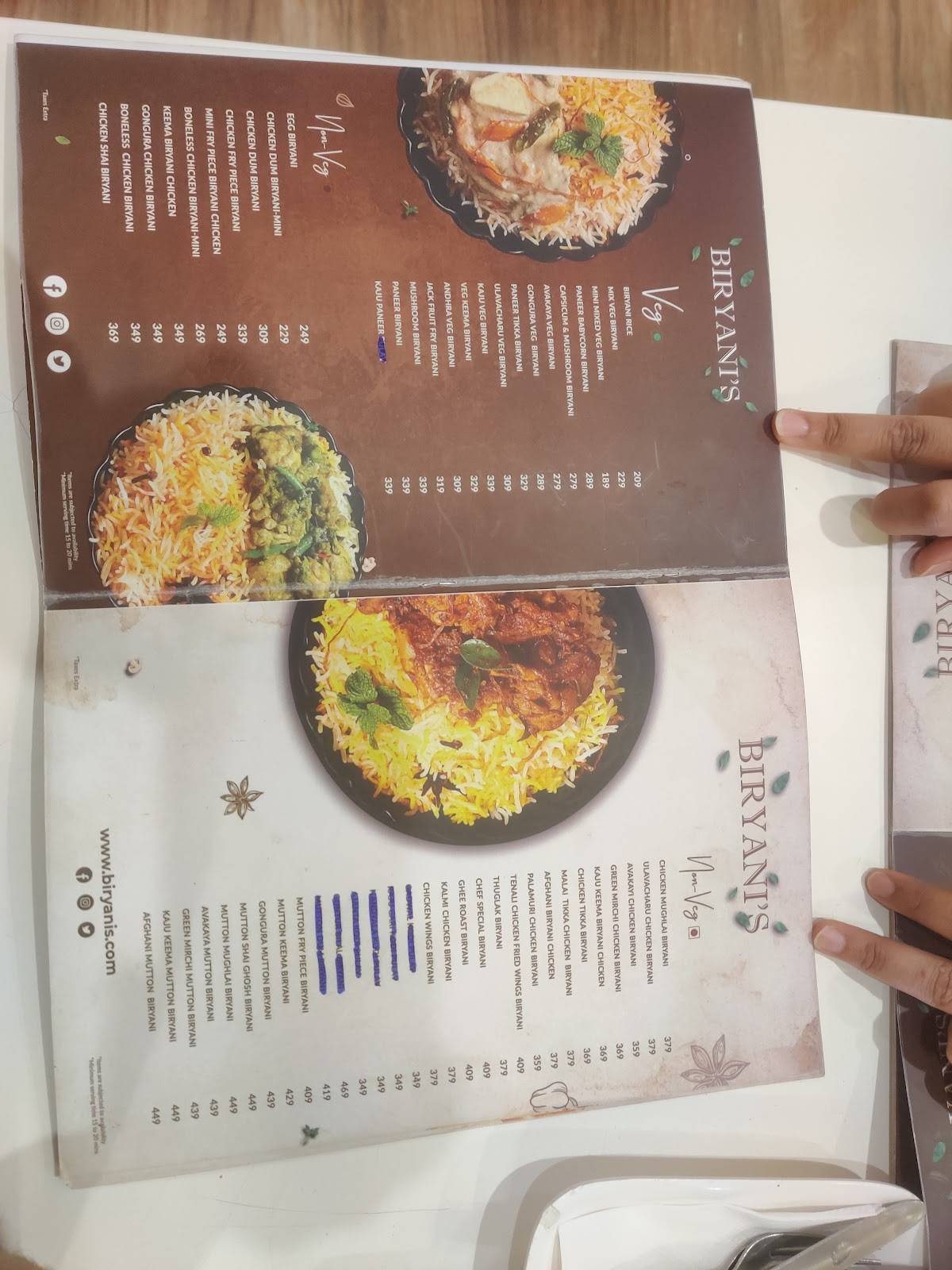 Menu at Biryanis And More - Gachibowli, Hyderabad, Near Biodiversity ...
