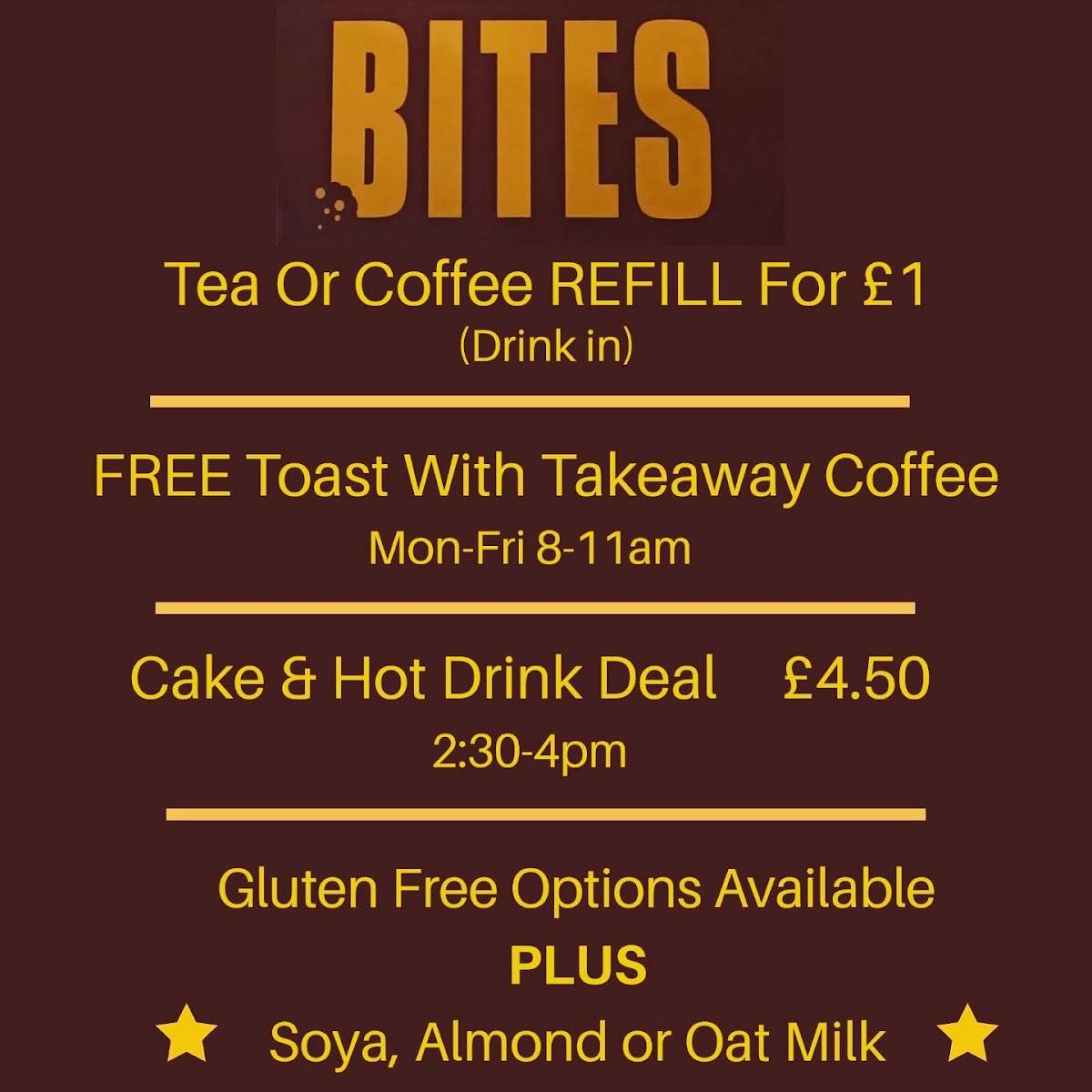 Menu at Bites Cafe and Kitchen, Worthing