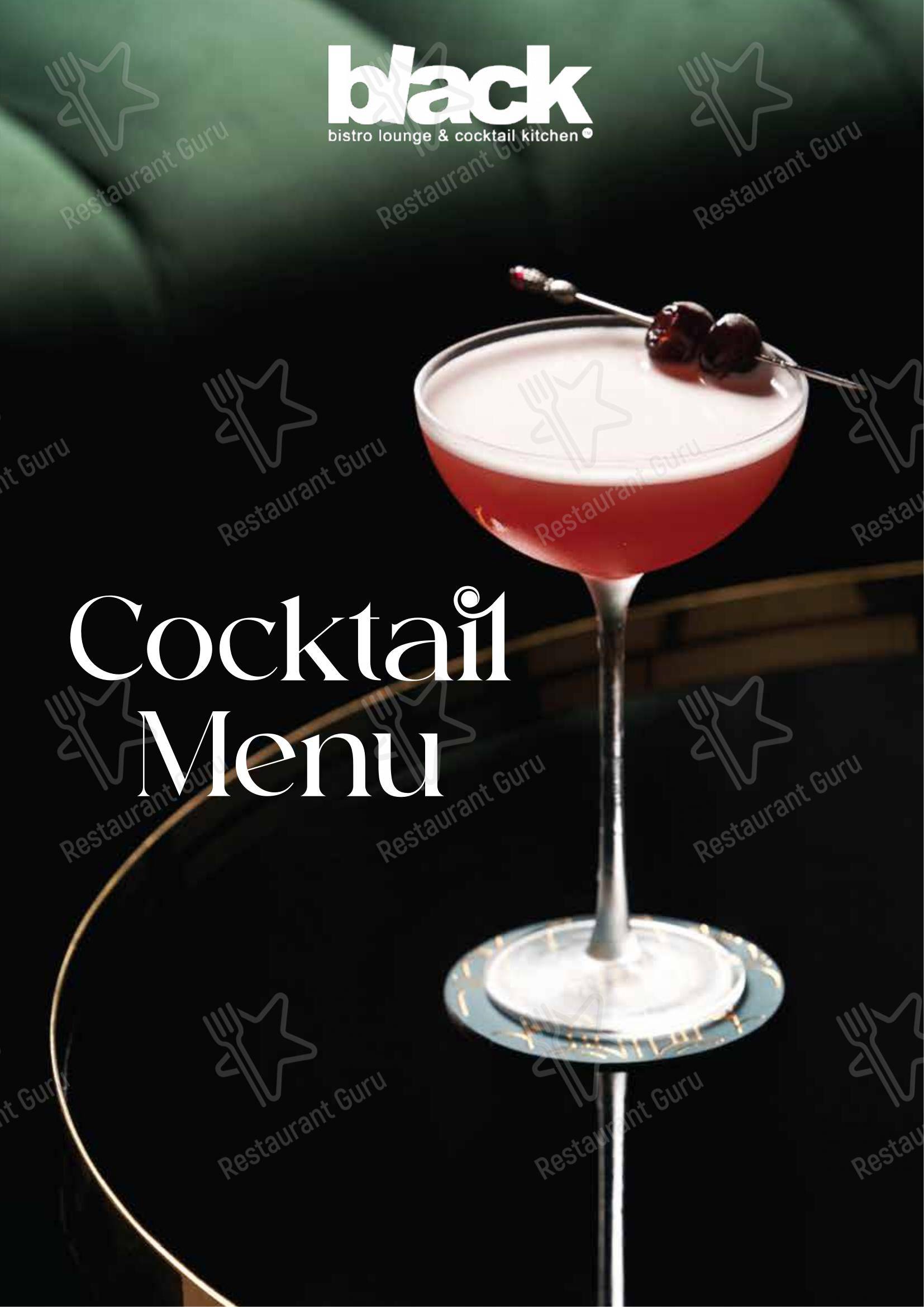 Menu at Black Lounge - Bistro & Cocktail Lounge pub & bar, Durban, 7 ...