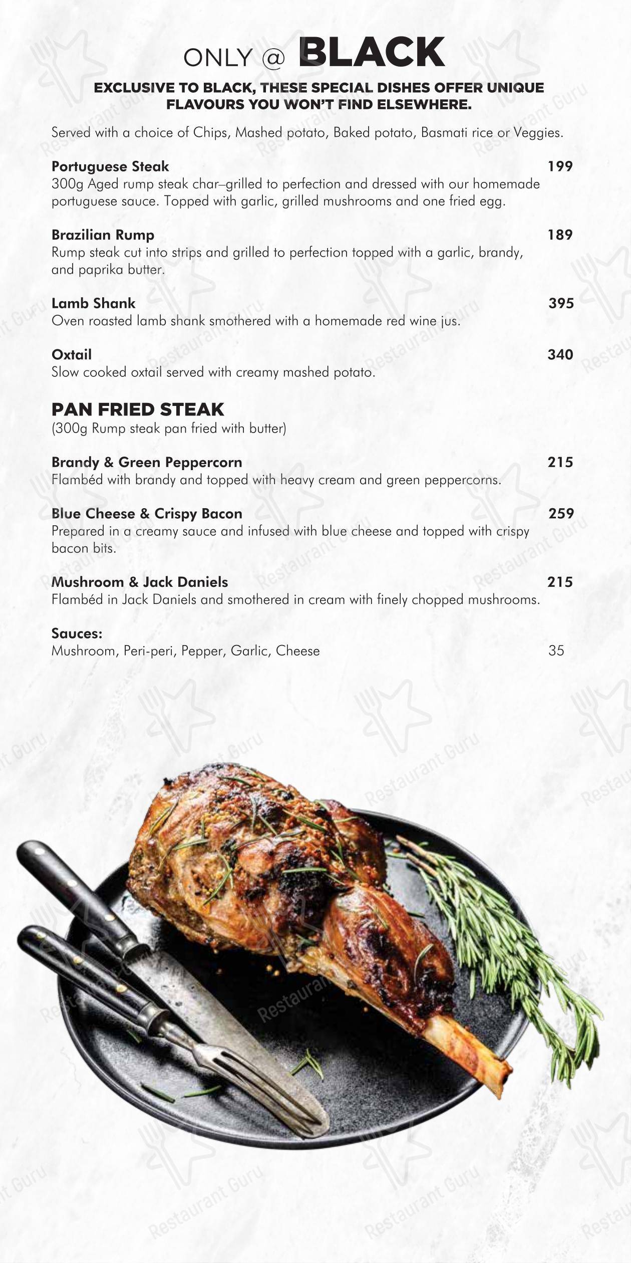 Menu at Black Lounge - Bistro & Cocktail Lounge pub & bar, Durban, 7 ...