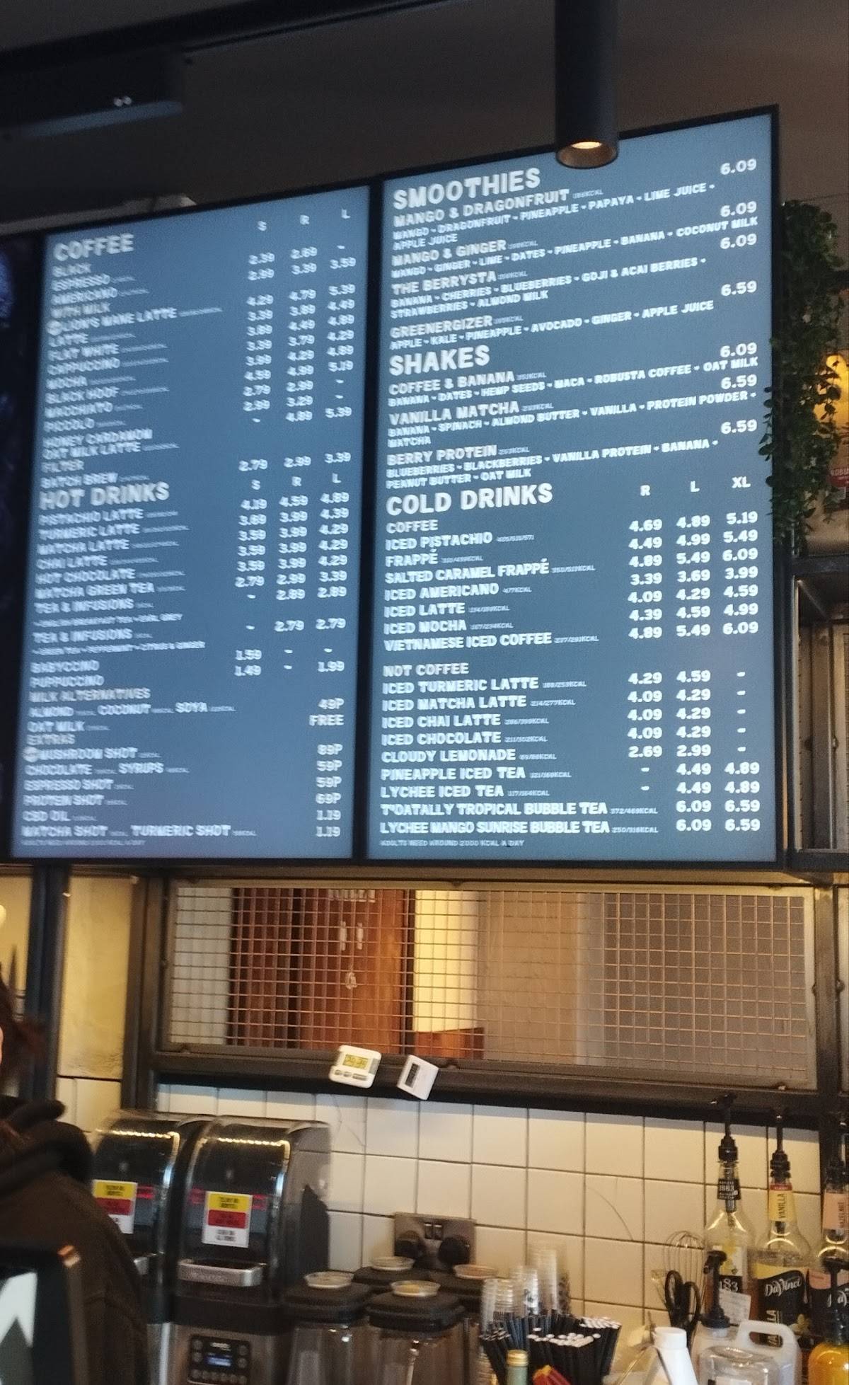 Menu at Black Sheep Coffee, Glasgow, 299 Byres Rd