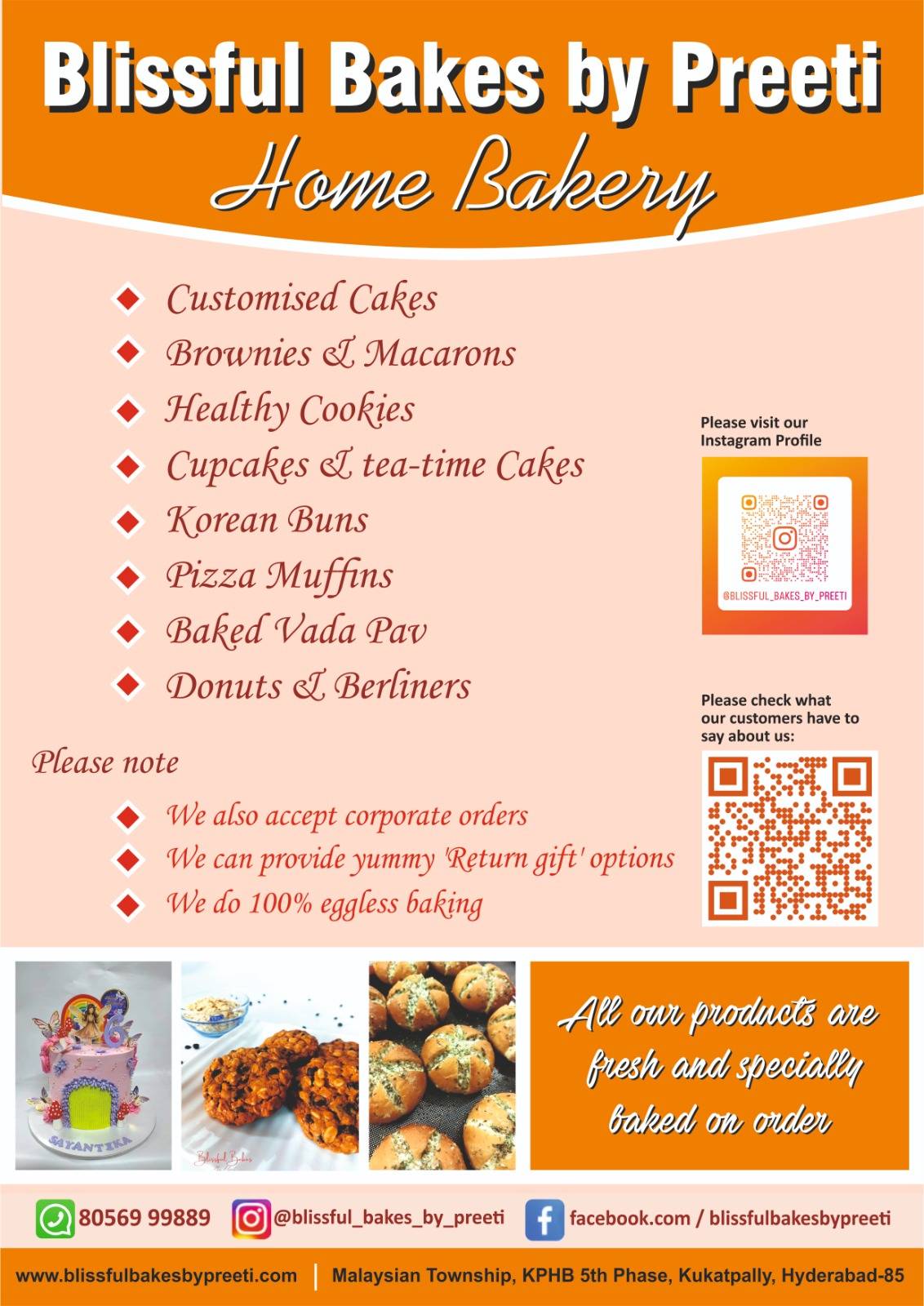 Menu at Blissful Bakes by Preeti - Home Bakery, Hyderabad