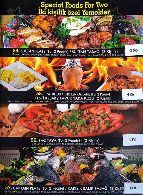Menu at Blu Kitchen, Istanbul