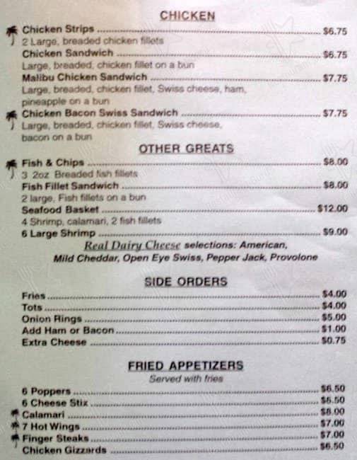 Menu at Blue Wave pub & bar, Idaho Falls