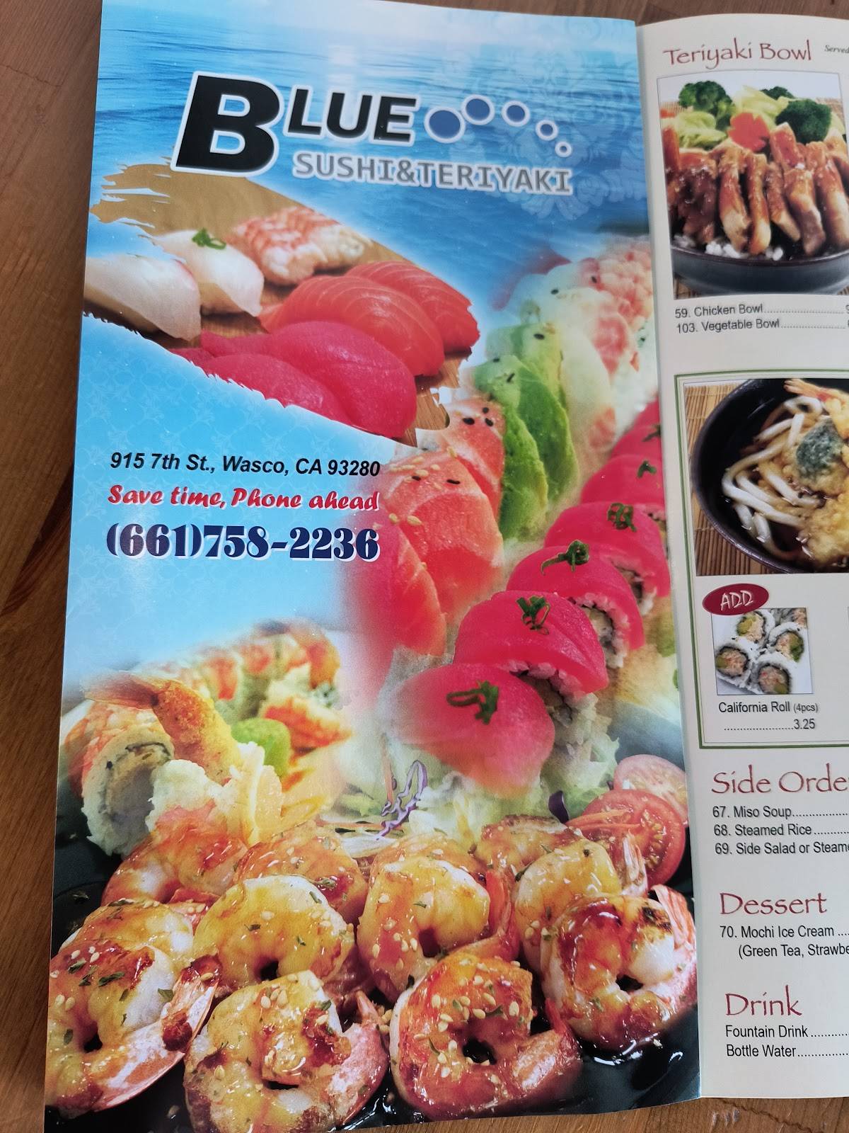 Carta del restaurante Blue sushi&Teriyaki, Wasco