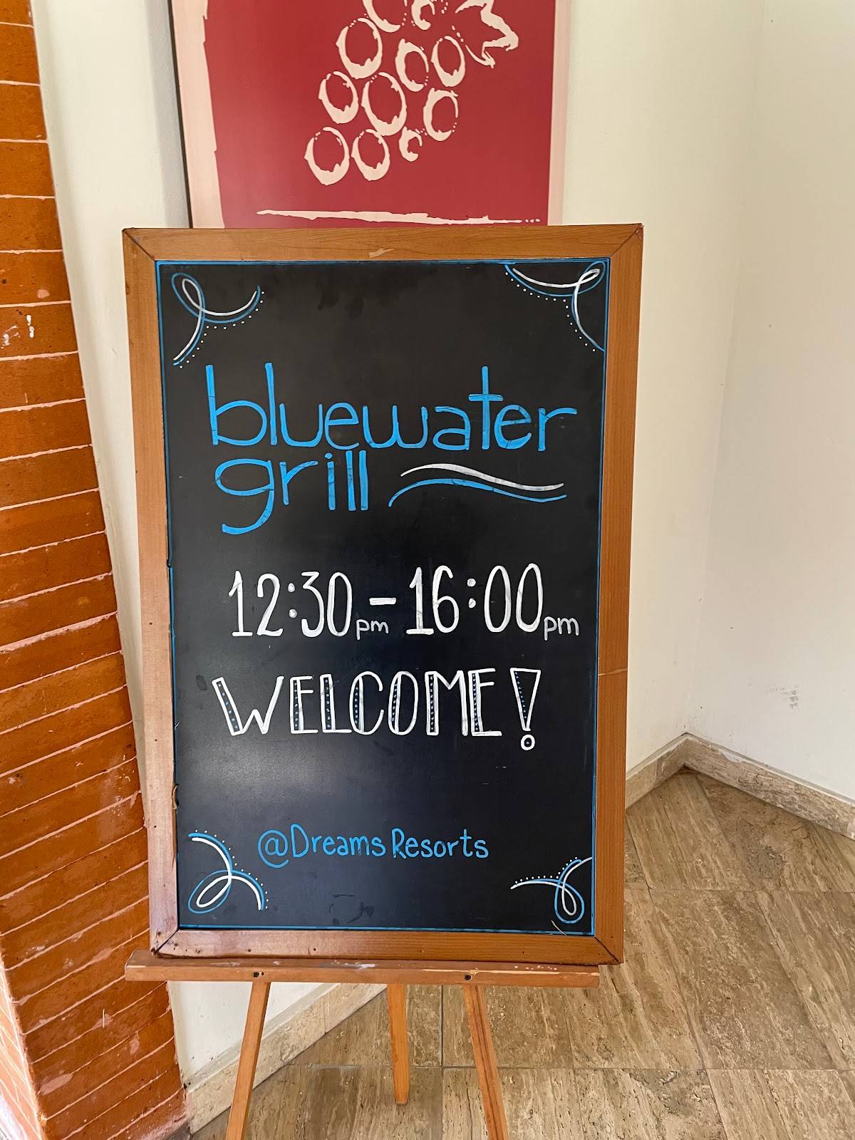 Menu at Bluewater Grill restaurant, Puerto Morelos