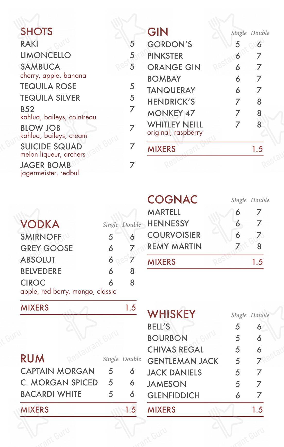 Menu at Bogaz Turkish Restaurant, Rayleigh