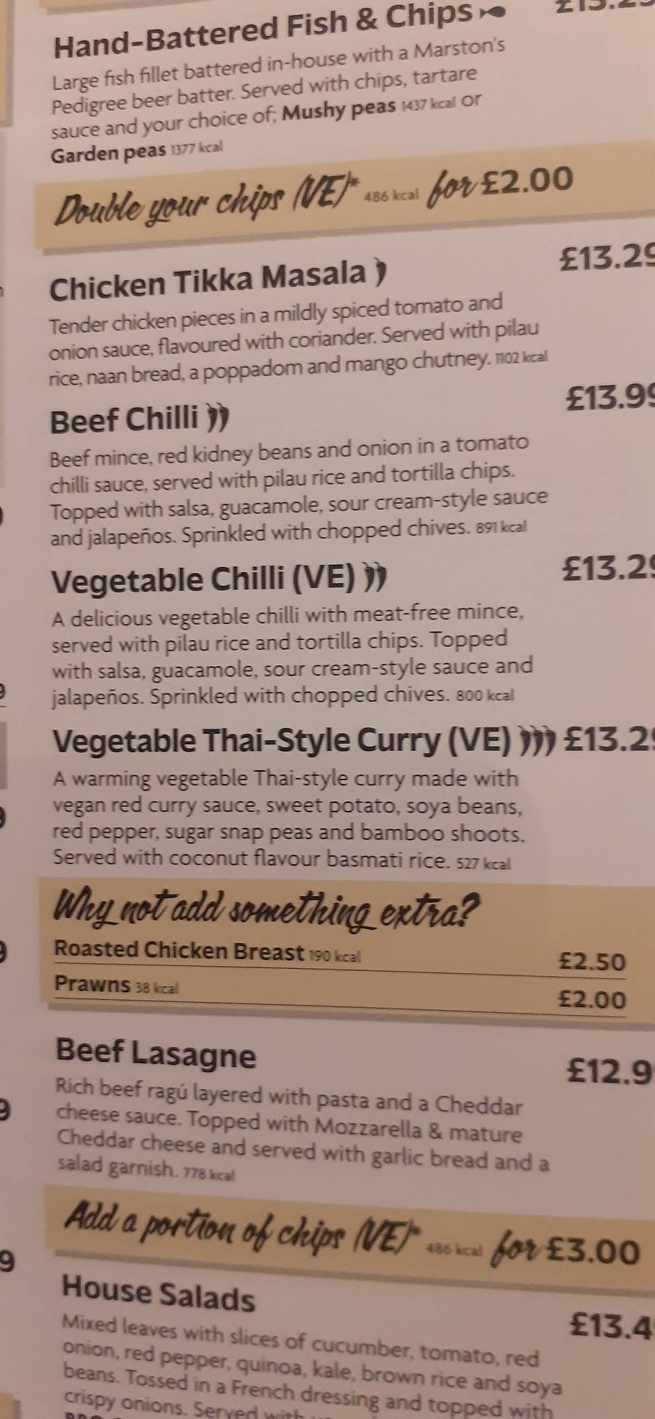 Menu at Charlie Purley pub & bar, Bognor Regis